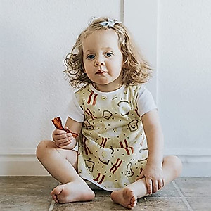 BapronBaby Eggs & Bacon Bapron - No Neck Tie Safer Bib for Baby & Toddler - Soft Waterproof Stain Resistant - Machine Washable - Sz Baby/Toddler 6m-3T