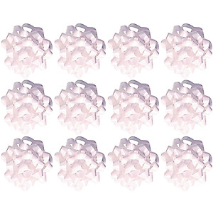 The Gift Wrap Company Decorative Confetti Gift Bows, Medium, White, pack of 12