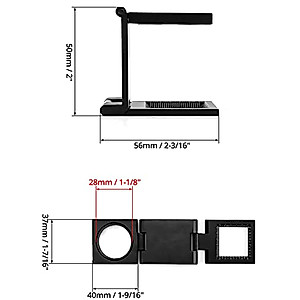 QWORK Three-Folding 10X Magnifier, 2 Pcs Zinc Alloy Magnifying Glass with Scale, for Textile Optical Jewelry Sewing Thread Collection Repair