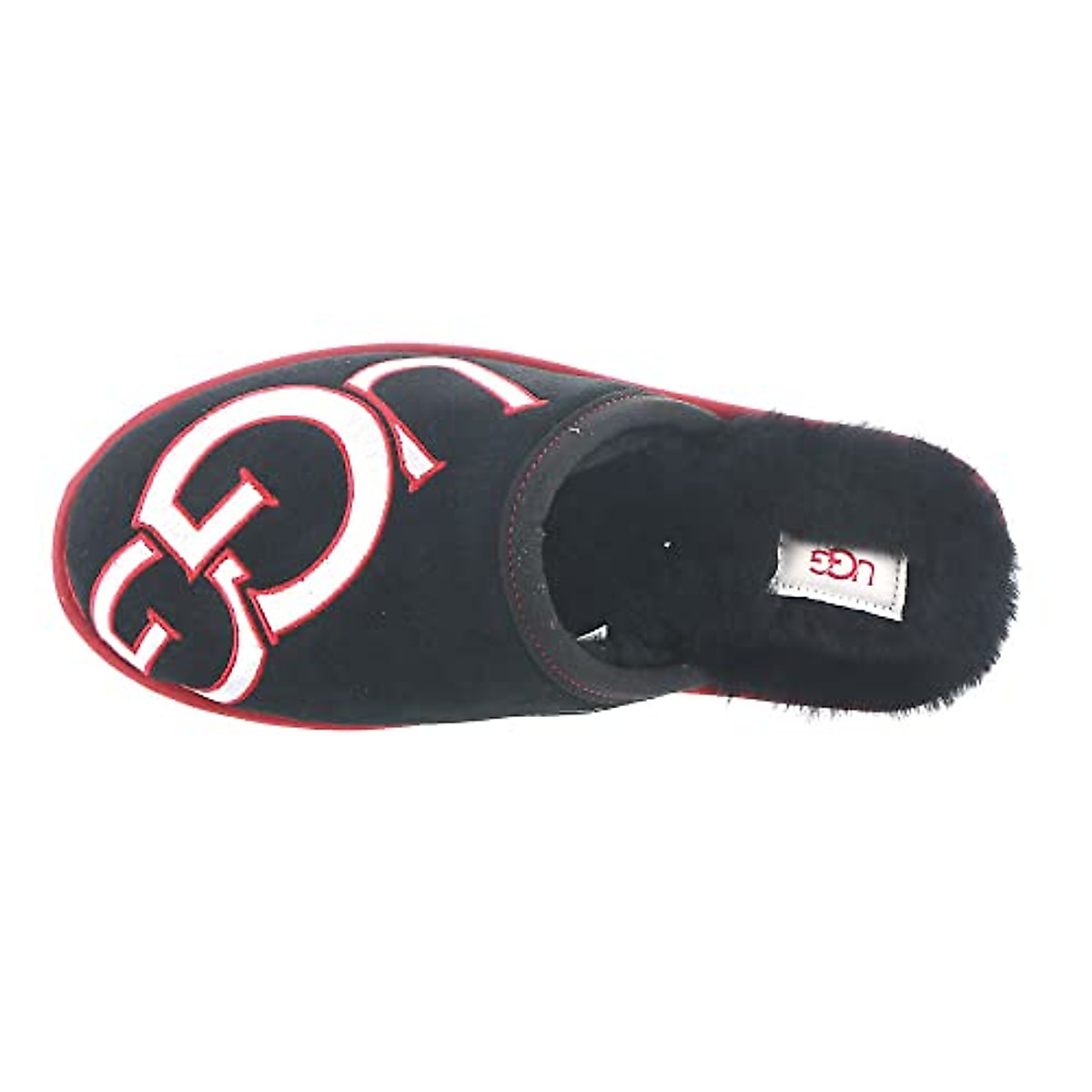 UGG Men's Scuff Logo II Slipper, Black/Samba RED, 15