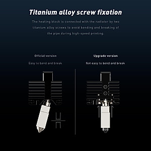 High Temperature Upgraded Lad Hotend with Plated Copper Heater Block Titanium Heatbreak, Extra Hardened Steel Nozzle Compatible with BB X1 Carbon X1-C P1P 3D Printer (Hotend Set Kit A)