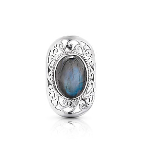 Koral Jewelry Labradorite Tribal Vintage Lace Ring 925 Sterling Silver Gipsy Boho Chic (9)