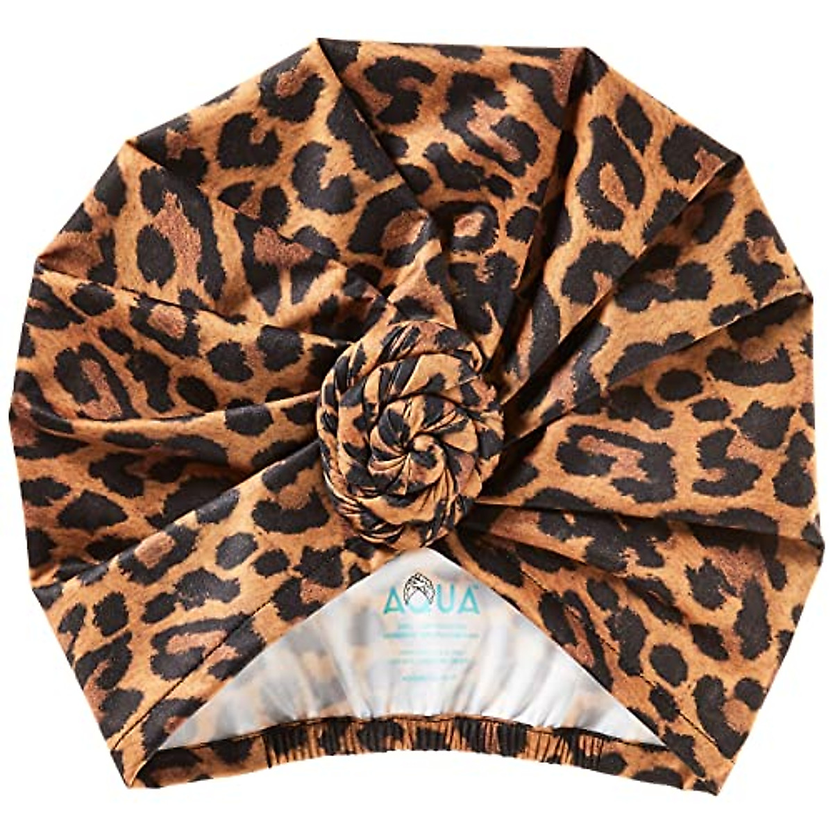 AQUA Waterproof Headwear®️, Waterproof, Pre-Tied, Sun Bun Turban Protects Your Hair in The Shower, Pool Or in Inclement Weather. Made of Stretchy, Soft, Breathable, 100% Waterproof Fabric.