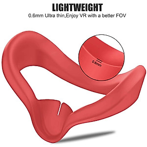 VR Face Silicone Interfacial Cover Face Cushion for Oculus Quest 2， VR Headset Sweatproof Lightproof Anti-Leakage Accessories for Oculus Quest 2 (Black+Red)