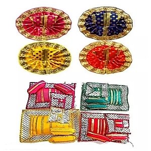 Bal Gopal Krishna Laddu Gopalji Thakur Ji Kanha Dress Size 1 No 4 Pcs Multicolor and Multidesign and 4 Pcs Bister Set