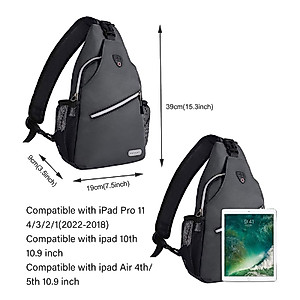 MOSISO Sling Backpack, Multipurpose Crossbody Shoulder Bag Travel Hiking Daypack, Space Gray, Medium