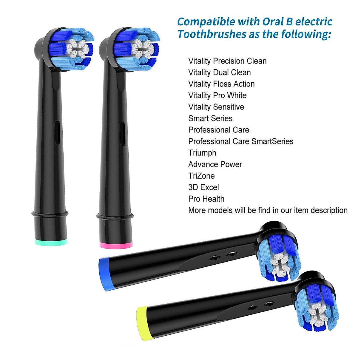 16pcs Bimily Toothbrush Replacement Heads Compatible with Oral B Electric Toothbrush,Replacement Toothbrush Heads for Precision Clean and More Model