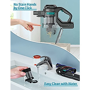 Voweek Cordless Vacuum Cleaner, Lightweight Stick Vacuum Cleaner with Powerful Suction, Detachable Battery, Self-Standing, 1.3L Dust Cup, 4 in 1 Handheld Vacuum for Home Hard Floor Carpet Pet Hair