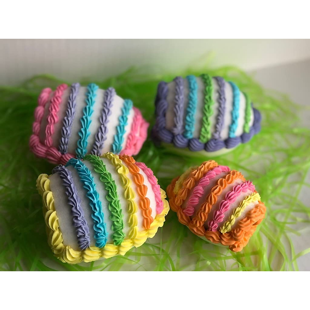 Striped Panoramic Sugar Egg, single; perfect for Easter baskets, gifts for children, centerpiece