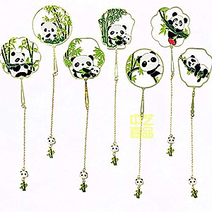 Unique Designed Panda Metal Bookmarks Specially Good for Gifts (Set of 7)