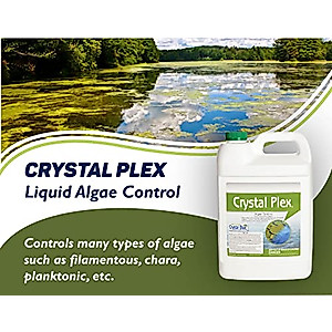 Crystal Plex - Lake and Pond Algaecide Treatment - Liquid Copper Algaecide Kills and Prevents Various Types of Algae (Planktonic, Filamentous, Chara) - 1 Gallon Treats up to 1 Acre
