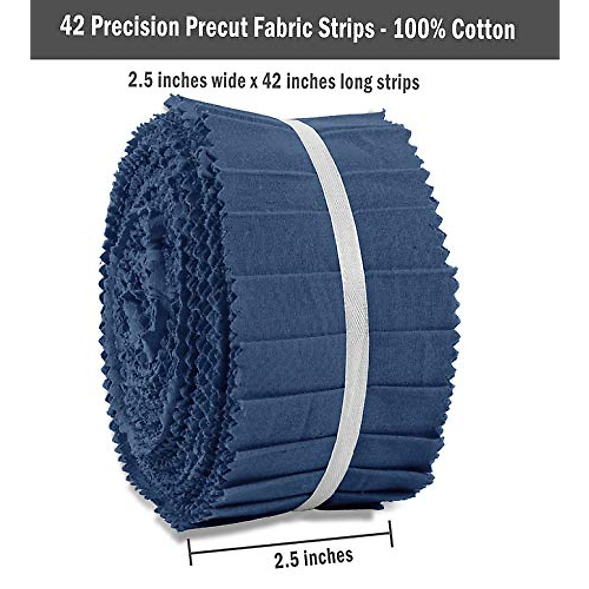 Soimoi 40Pcs Solid Blue Cotton Precut Fabrics for Quilting Craft Strips 2.5 Inches Jelly Roll