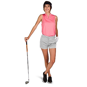 Three Sixty Six Womens Golf Shorts 4 ½ Inch Inseam - Quick Dry Active Shorts with Pockets, Athletic and Breathable Silver Grey