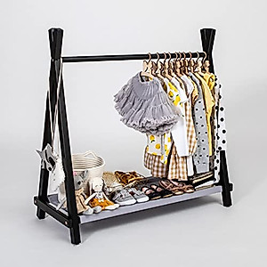 Children wardrobe, Montessori Teepee Style Clothing Rack with Storage, Shop display rack