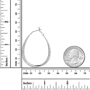 Herier Oval Hoop Earrings - Teardrop Hoops or Silver Hoop Earrings for Women, 14k Hoop Earrings & 925 Sterling Silver Earrings - Hypoallergenic & Lightweight