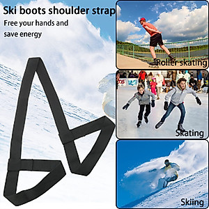 Haidong 4PCS Adjustable ski Boot Suspenders, Snowboard bootsshoulder Straps, Yoga Mat Suspenders, Yoga Mats, Yoga Accessories, Yoga Room Gym, Adjustable Straps(Black*2, Blue*2)