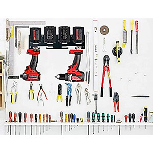 SZWJT-LV Battery Holder, Milwaukee M18 Battery 4X, Wall Display Hook Holder, M18 Battery 4Bit Power Tool Storage, Wall Display Hook Holder （Aluminum Material）