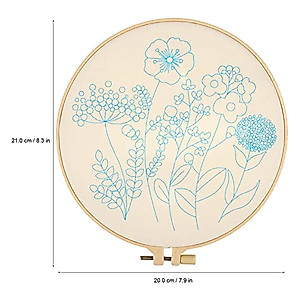 NOLITOY 2 Sets Embroidery Kit, Floral Stamped Cross Stitch Kit for Starter DIY Crafts Including Embroidery Hoops Threads Needles