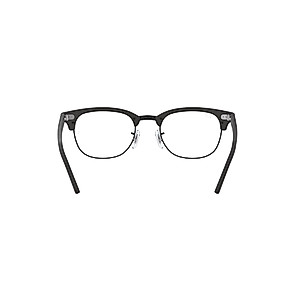 Ray-Ban RX5154 Clubmaster Square Prescription Eyeglass Frames, Matte Black/Demo Lens, 49 mm