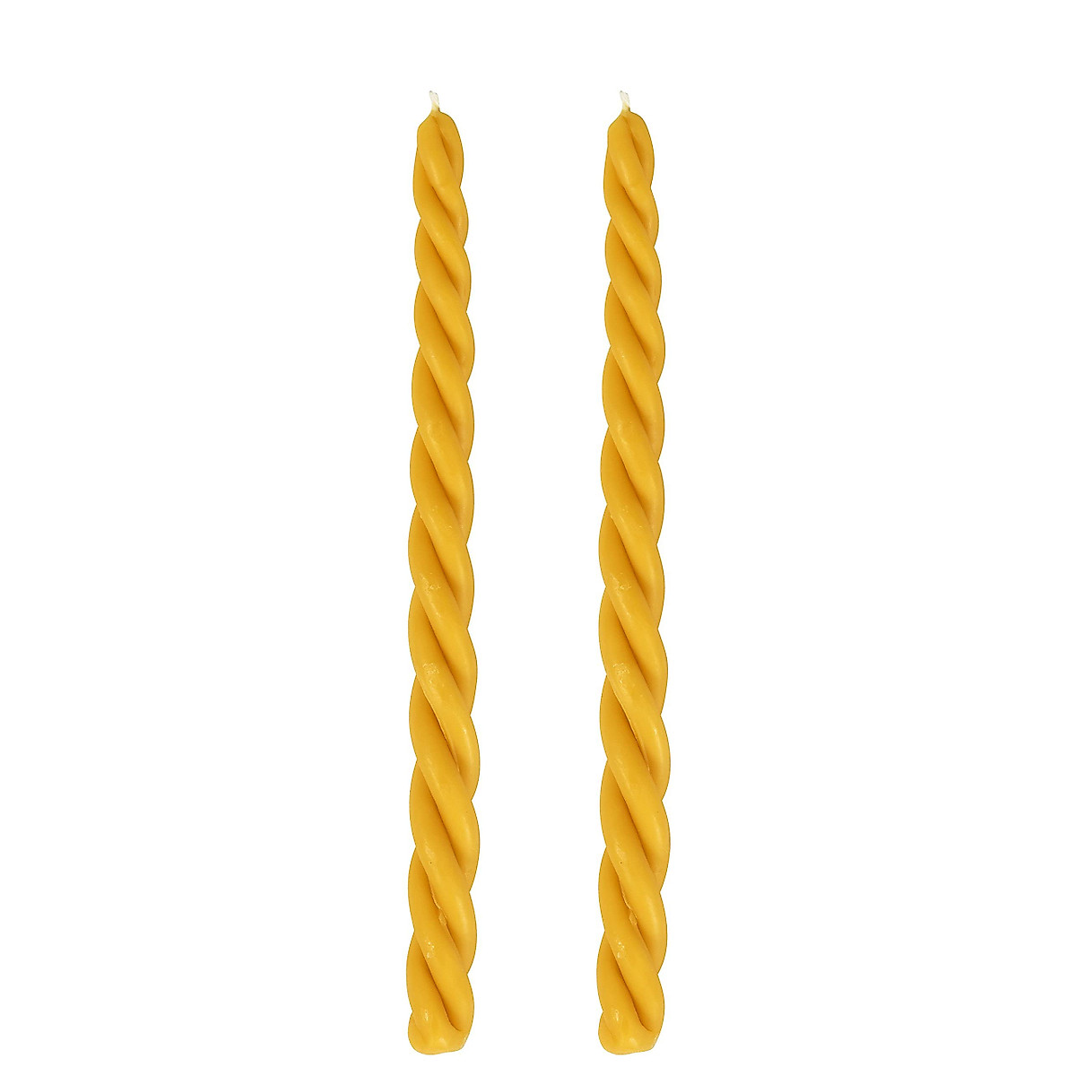 Ner Mitzvah Braided Beeswax Havdalah Candle - 2 Pack - 10" Hand Dipped Bees Wax Braided Candle - Thick Round Twist Braid - Shabbat Judaica Gift