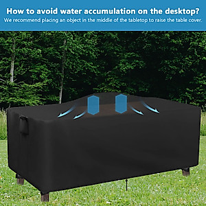 Kingling Outdoor Dining Table Cover, 60 Inch Patio Dining Table Cover Waterproof Rectangle Patio Table Cover Furniture Cover - 60''L x 38''W x 27''H