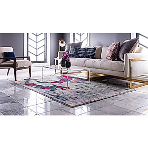 Unique Loom Positano Collection Coastal Modern Koi Fish Beige Area Rug (8' x 10')