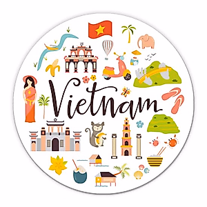 Vietnam Travel - 5" Vinyl Sticker - for Car Laptop I-Pad - Waterproof Decal
