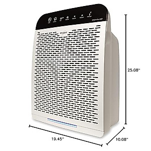 Whirlpool WPPRO2000P Whispure True Hepa Air Purifier, Activated Carbon, 508 Sq Ft, Smart Auto Mode, Ideal for Allergies, Odors, Pet Dander, Mold, Smoke, Wildfire, Germs - Pearl White