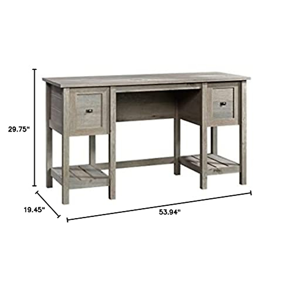 Sauder Cottage Road Desk, L: 53.94" x W: 19.45" x H: 29.76", Mystic Oak Finish