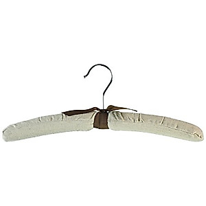 Only Hangers 15" Linen Padded Hangers w/Brown Bow & Chrome Hook - Pack of (6)