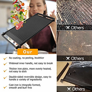 Upgraded WB31X24998 WB31X24738 Griddle Replacement Parts for ge Stove, Heavy Duty Cast Iron Reversible Griddle/Grill Combo Compatible With ge Stove Griddle（Not Universal）,One tray-1 Year Warranty