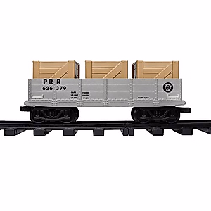 Lionel Battery-Operated Pennsylvania Flyer Freight Toy Train Set with Locomotive, Train Cars, Track & Remote with Authentic Train Sounds, & Lights for Kids 4+