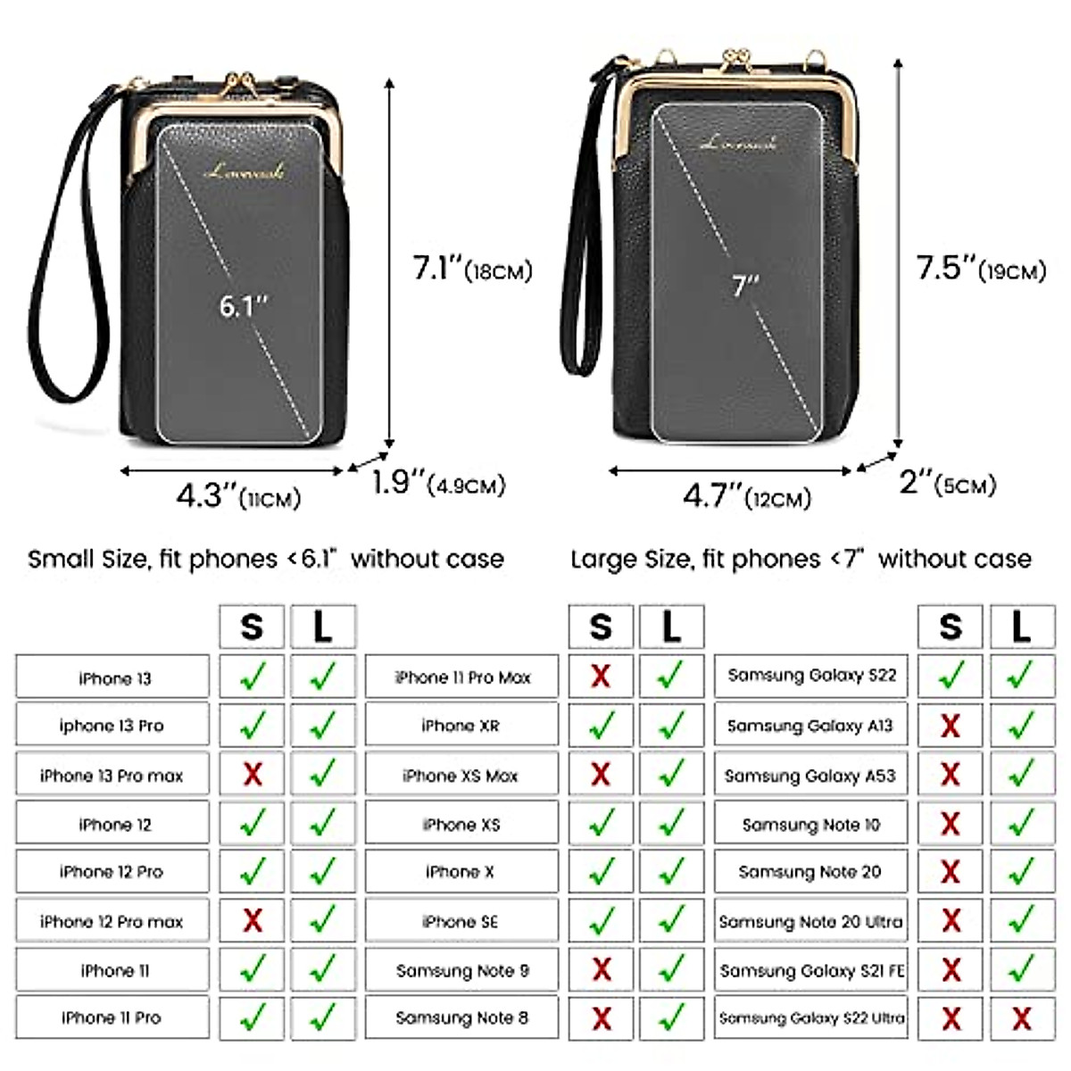LOVEVOOK Crossbody Cell Phone Purses for Women Lightweight Shoulder Bags Card Holder Wallet Purse