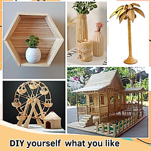 ONUPGO 50 PCS Dowel Rods Wood Sticks Wooden Dowel Rods 1/4 X 24 Inch Wood Dowels for Crafts Unfinished Round Wood Sticks for Arts and DIYers Cake Dowels Cotton Candy Sticks Wood Sticks for Crafting