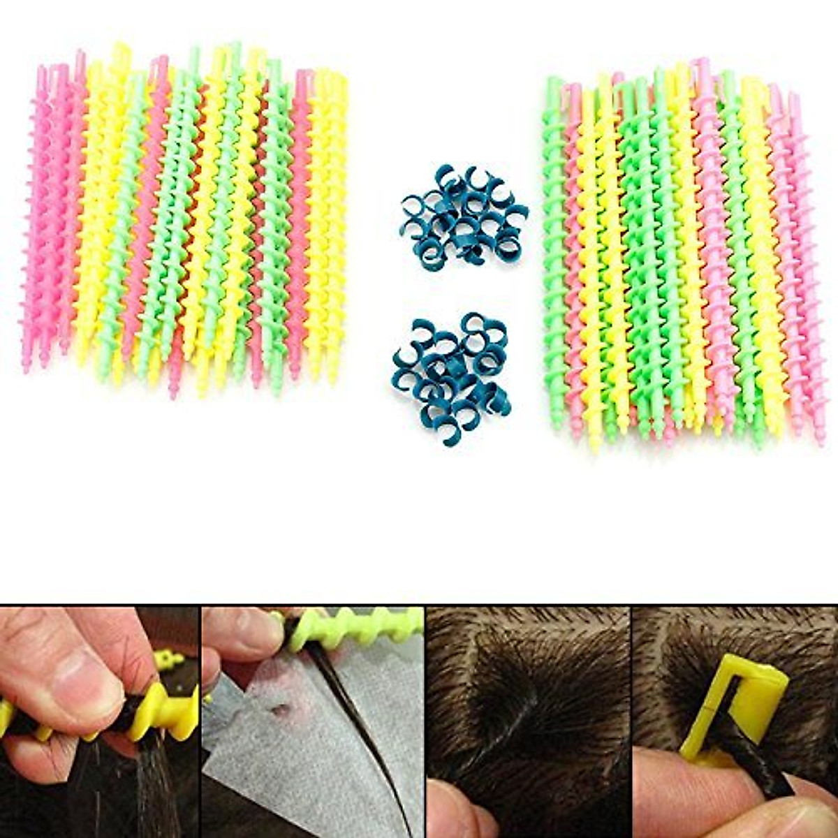 Coobar 35Pcs Plastic Barber Hairdressing Spiral Hair Perm Rod Salon Tool Durable