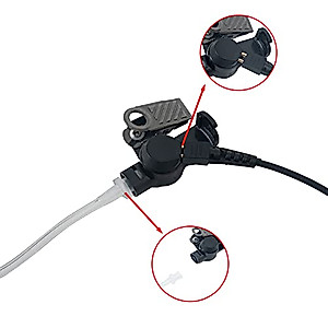 klykon Motorola Ht1250 Earpiece,2 Wire Covert Acoustic Tube Earpiece Headset Mic PTT Surveillance Kit for 6 PIN Motorola 2 Way Radio Walkies Talke HT1250,HT750,HT1550,MTX850,MTX950