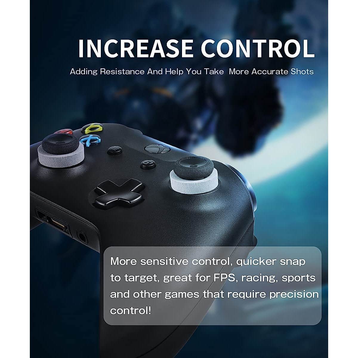 Weska Precision Rings FPS Aiming Motion Control for PS4, PS5, Xbox One, Switch Pro & Scuf Controller,Sensitivity Adjustment with 3 Different Strengths [Japanese Design]