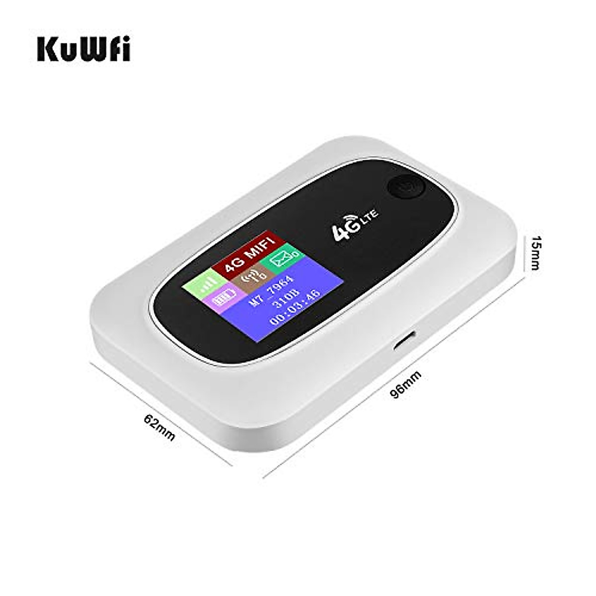 KuWFi 4G LTE Mobile WiFi Hotspot Travel Router Partner Wireless SIM Routers with SD SIM Card Slot Support LTE FDD/TDD Work for USA/CA/MX Europe Africa Asia Oceania Almost Universal