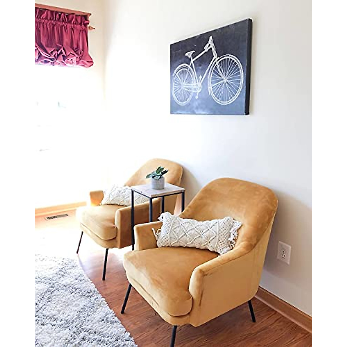 Signature Design by Ashley Dericka Modern Velvet Upholstered Accent Chair, Gold