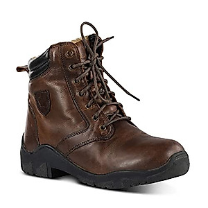 HORZE Water Resistant Winter Leather Boots - Brown - 6