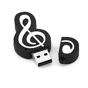Usbkingdom 64GB USB 2.0 Flash Drive Cartoon Musical Note Shape Pen Thumb Drives Memory Stick Flashdrive Data Storage for Music Fans