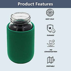 Xumbtvs 32oz Wide Mouth Mason Jar Sleeve, 4 Pcs Insulated Cozy Neoprene Canning Cover fits 24oz and 32oz Regular Mouth Mason jars(Colorful, 32oz)