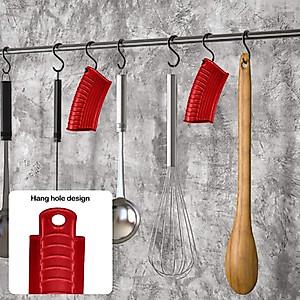 3 Pack Cast Iron Skillet Handle Cover, Silicone Pot Handle Sleeve Heat Resistant for Frying Pans & Griddles Sleeve Grip Handle Cover,Pan Lids Dutch Ovens Baking Sheets Casserole Cookware(Red)