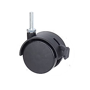 2 Inch Casters Swivel Stem Caster Wheel 1/4" - 20 x 1" New PP Furniture Shelving Casters Replacement Castors with Brakes (with Brake-Black)