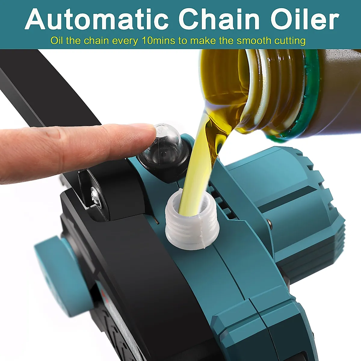 PKperekond Mini Chainsaw Cordless, Mini Chainsaw 6 Inch Cordless with 1200W Brushless Motor, Mini Chainsaw Battery Powered with Auto Oiler, Portable Electric Handheld Chainsaw for Courtyard and Garden