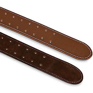 LAUTUS 3-Inch Tapered Padded Work Belt in Heavy Oiled Tanned Leather| 32-Inch to 45-Inch | Brown|