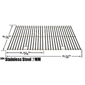 Repair Kit for Jenn Air 720-0336, 7200336, 720 0336 BBQ Gas Grill Includes 3 Stainless Burner, 3 Stainless Heat Plate and Stainless Cooking Grates