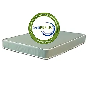 Greaton, 9-Inch Medium Firm Pocket Coil Water-Resistance Vinyl Mattress, Easy to Clean, Comfortable & Noise Free, Full, Green