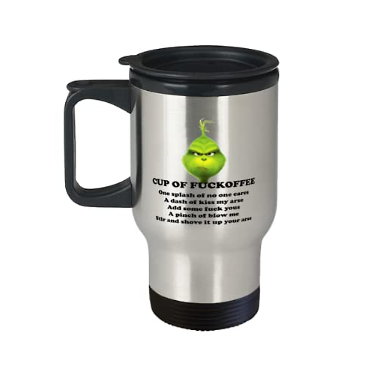 AppreciationGifts The Grinch Fuckoffee Coffee Travel Mug - Cup of fuckoffee, Funny Rude Gifts Idea, Office Anniversary Birthday Christmas Mug