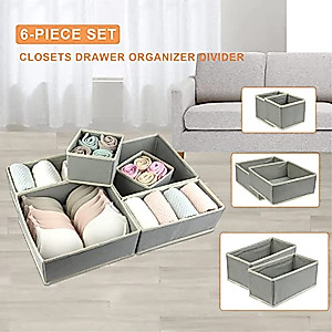 Drawer Organizer Clothes, Baby Kids Clothes Drawer Organizer, Foldable Cloth Storage Box Closet Dresser Drawer Divider Organizer Basket Bins for Clothes, Pants, Underwear, Socks, Bras, Hats and Ties